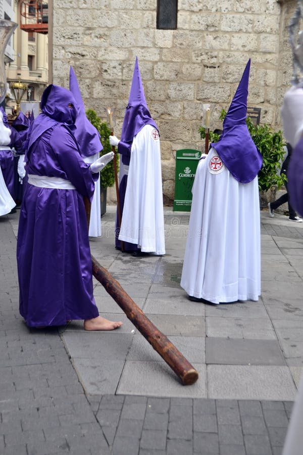 Traditional Holy Week Procession with Hooded Participants in Spain ...