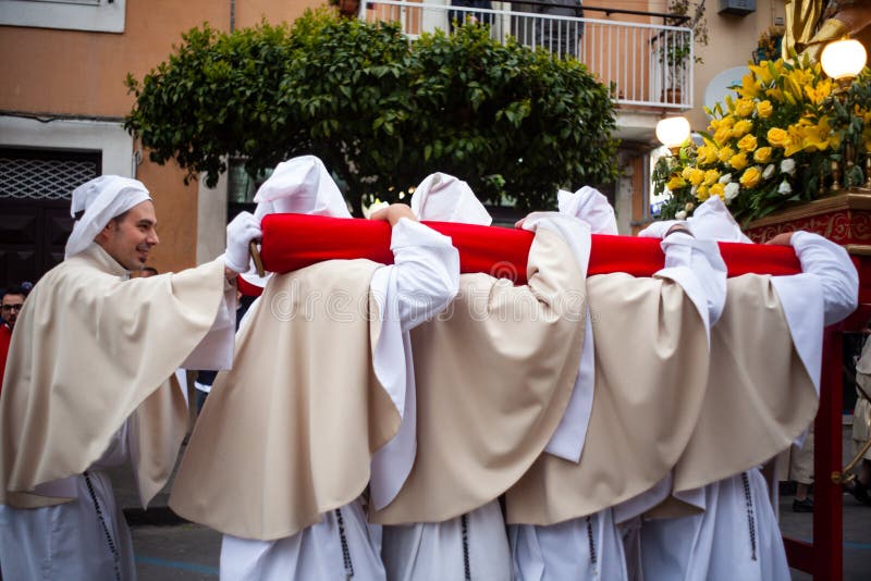 Traditional Holy Week Procession, Leonforte Editorial Photography ...