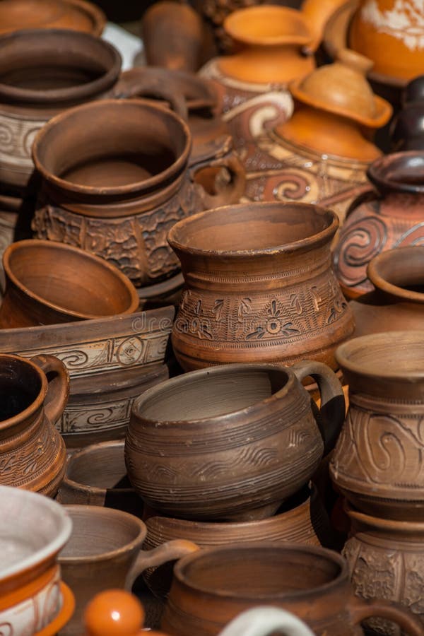 Traditional Homemade Ceramic Pots on Traditional Crafts Fair Stock ...