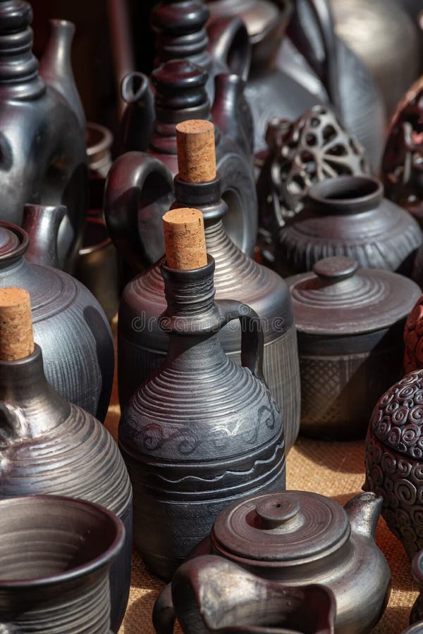 Traditional Homemade Ceramic Pots on Traditional Crafts Fair Stock ...