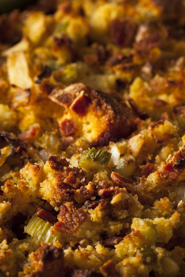 Traditional Homemade Cornbread Stuffing Stock Photo - Image of organic ...