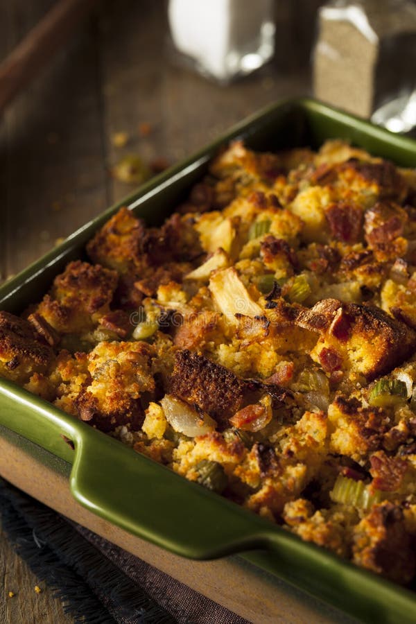 Traditional Homemade Cornbread Stuffing Stock Photo - Image of crumbs ...