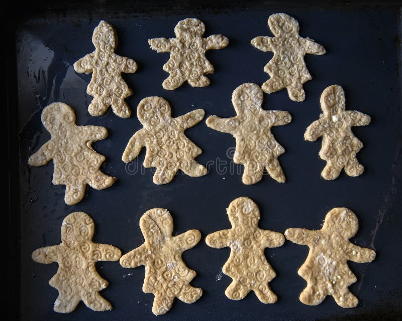 Traditional Homemade Human-shaped Gingerbread Cookie Ready for Baking ...