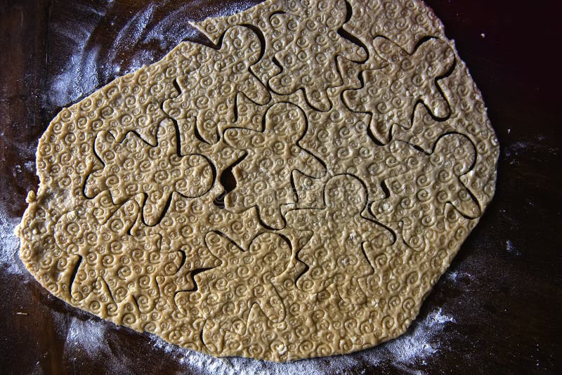 Traditional Homemade Human-shaped Gingerbread Cookie Ready for Baking ...