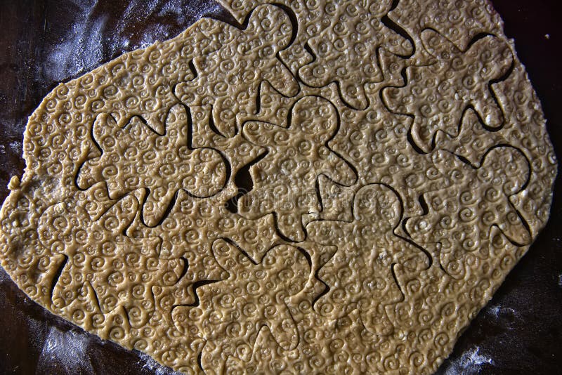 Traditional Homemade Human-shaped Gingerbread Cookie Ready for Baking ...