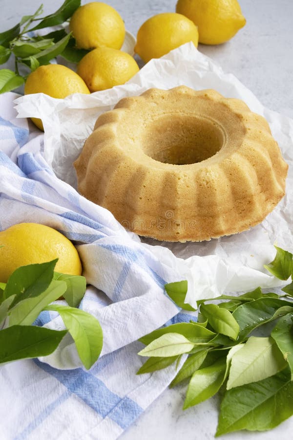 Traditional Homemade Lemon Cake, Fresh Baking Items Stock Photo - Image ...