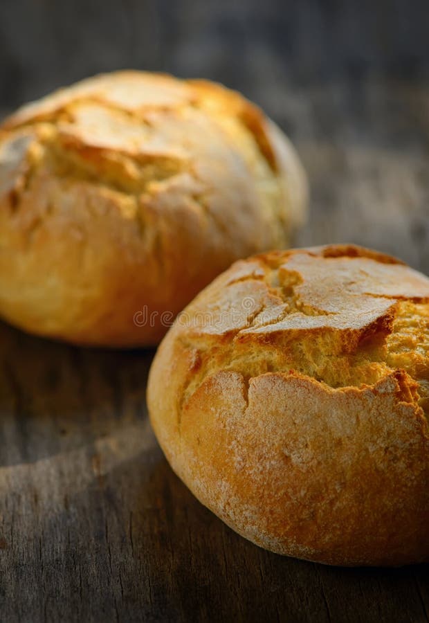 Traditional Homemade Round Bread Stock Image - Image of loaf, bread ...