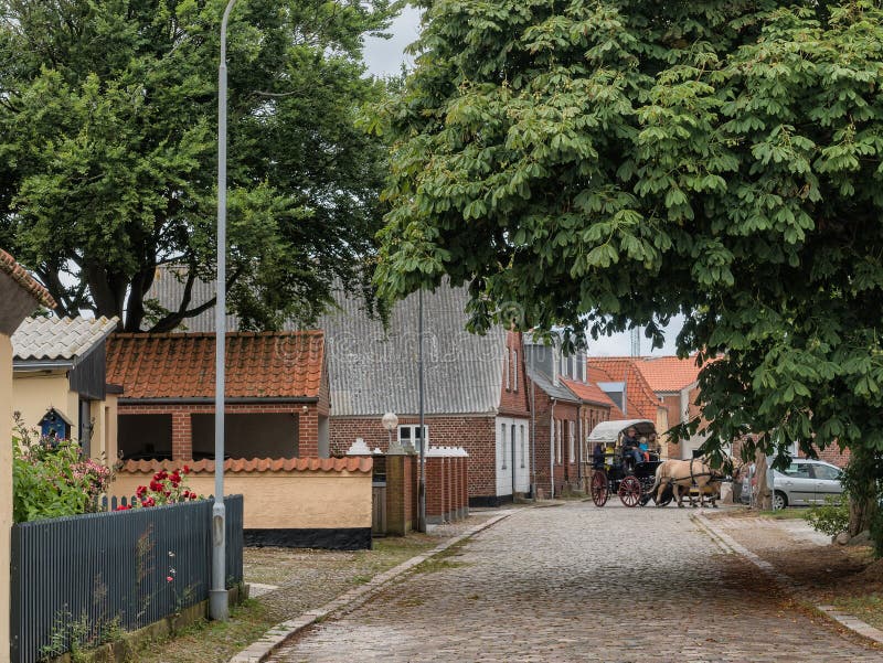 Traditional Homes with Cobbled Streets in Ringkobing, Denmark Editorial ...