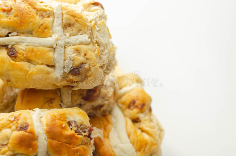 Traditional Hot Cross Buns, Bread with Characteristic Decoration in the ...
