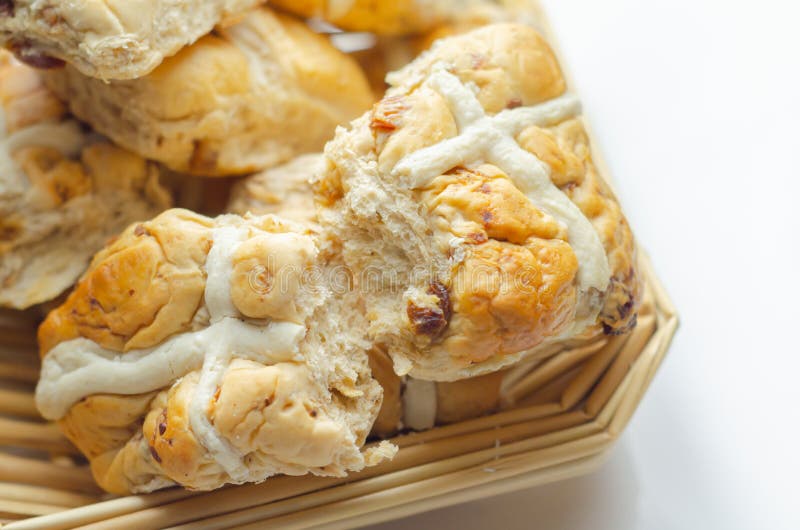 Traditional Hot Cross Buns, Bread with Characteristic Decoration in the ...
