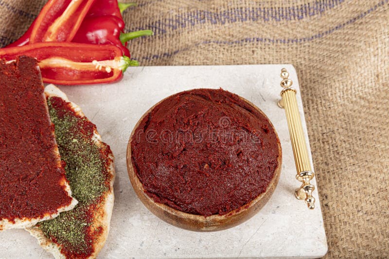 Traditional Hot Pepper Paste. Turkish Cuisine Stock Photo - Image of ...