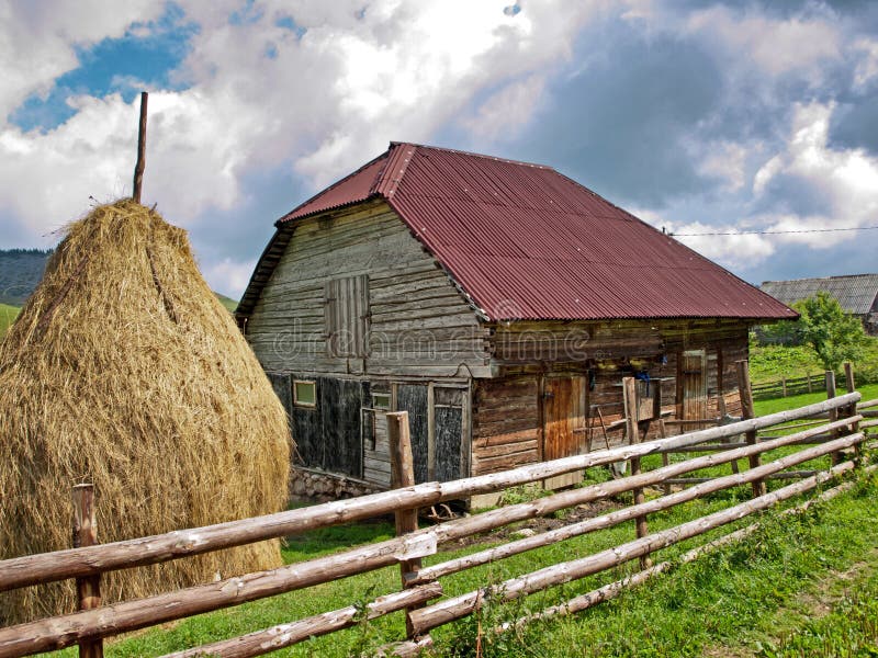 Old Barn with a Stack of Firewood Stock Image - Image of falu, barn ...