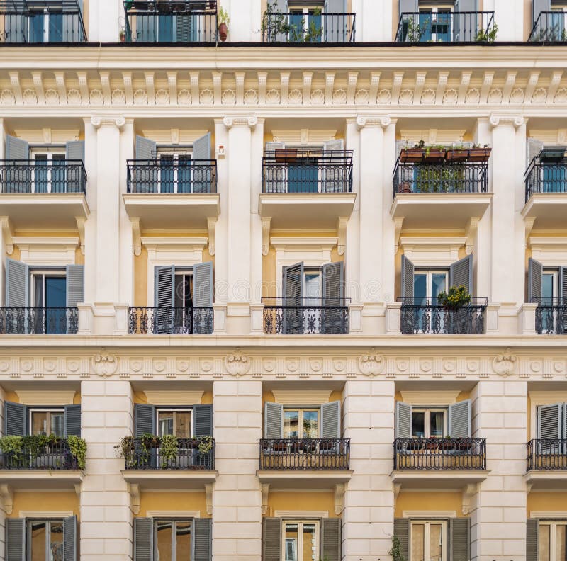Traditional House Building Architecture in Rome Italy Stock Image ...