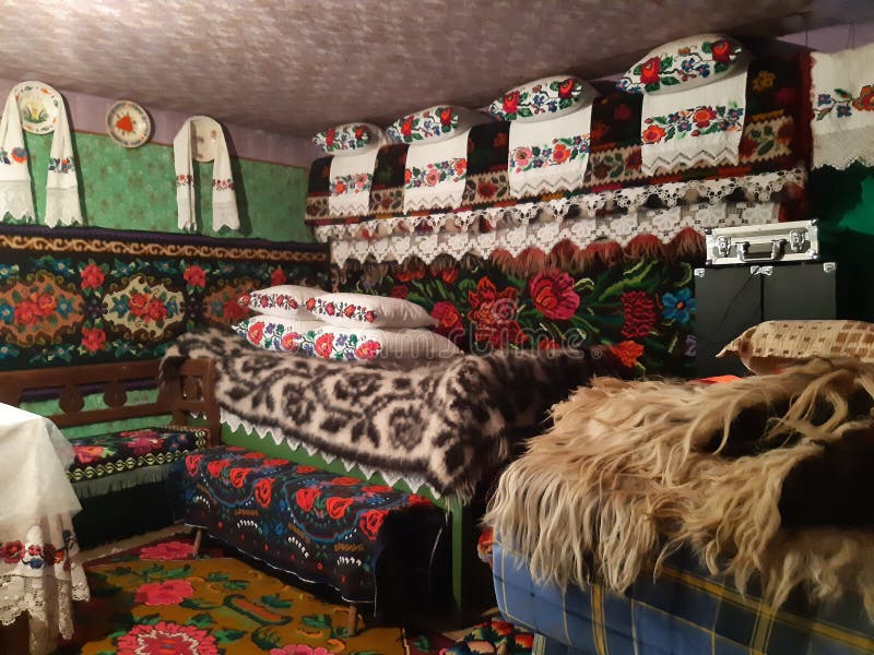 Traditional Romanian House Interior Stock Image - Image of receptacle ...