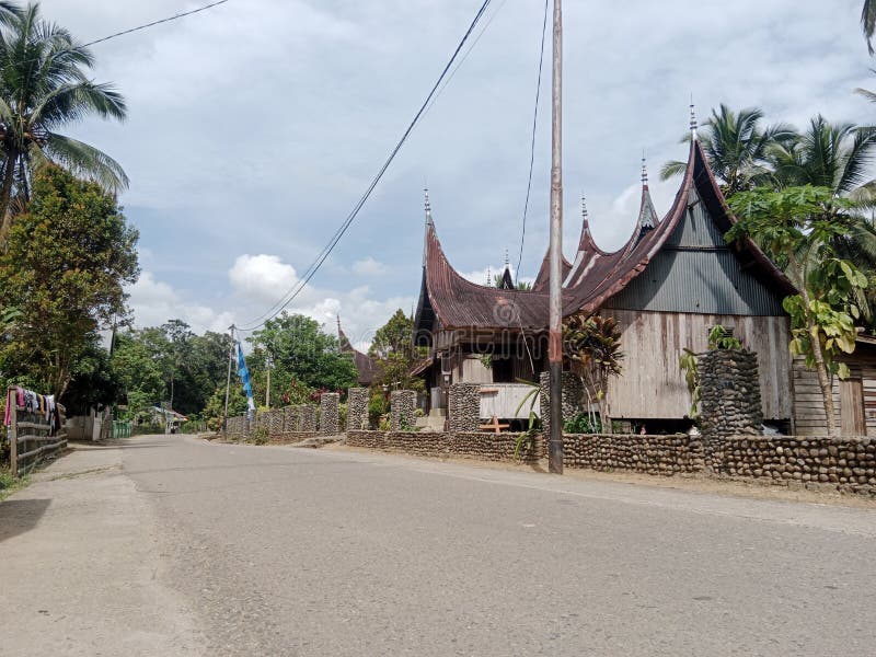 Traditional House in Minang Village Stock Photo - Image of village ...