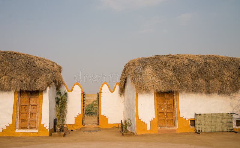 Traditional House in Thar Desert Stock Photo - Image of thar, house ...