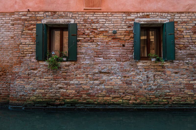 Traditional House Windows on Venice Channels Seen through the Alleys ...