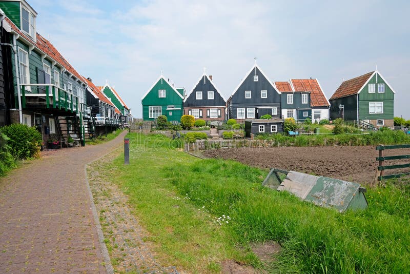 Traditional Houses in Marken the Netherlands Stock Image - Image of ...