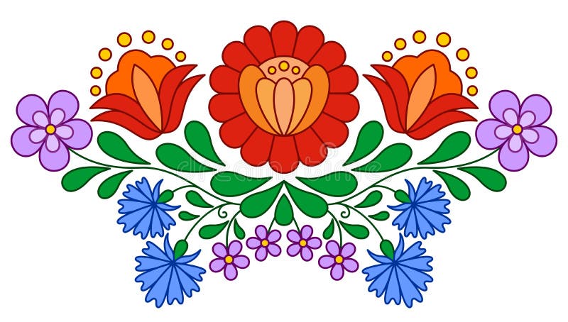Traditional Hungarian Folk Embroidery Pattern Stock Vector ...