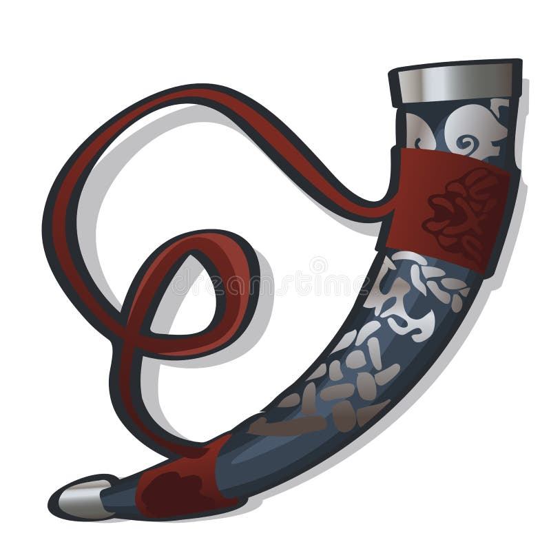Traditional Hunting Horn in Ethnic Style Stock Vector - Illustration of ...