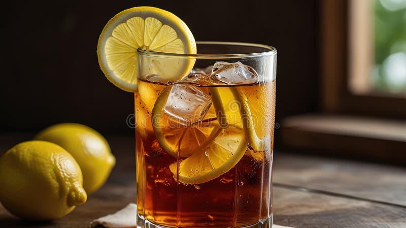 Traditional Iced Tea with Lemon and Mint Stock Illustration ...