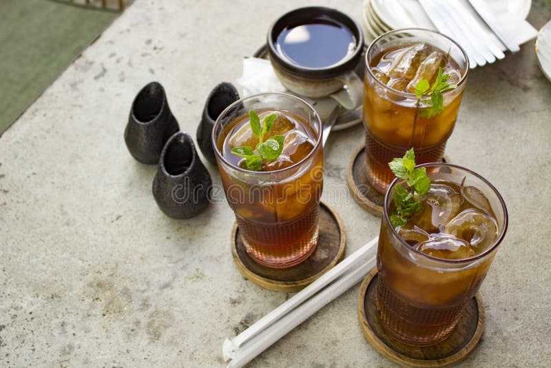 Traditional Iced Tea with Mint Leaf Stock Image - Image of fresh ...
