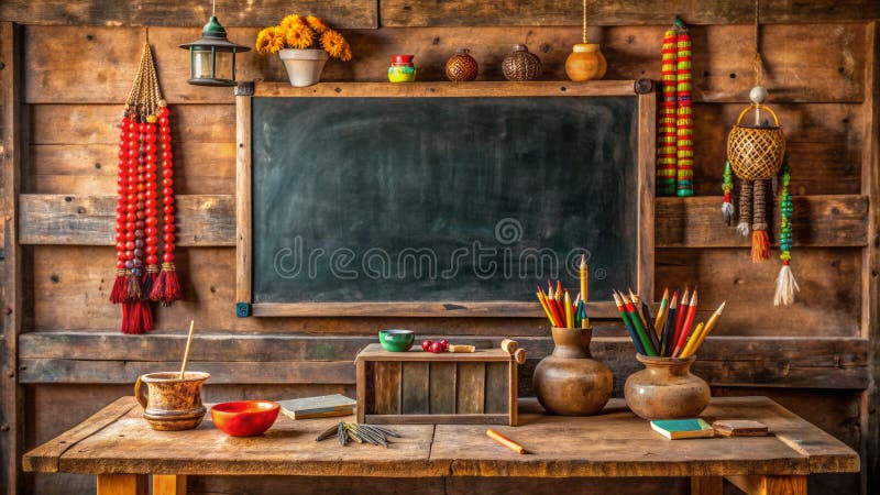 Traditional Indian Classroom Empty Space Reflecting Educational ...