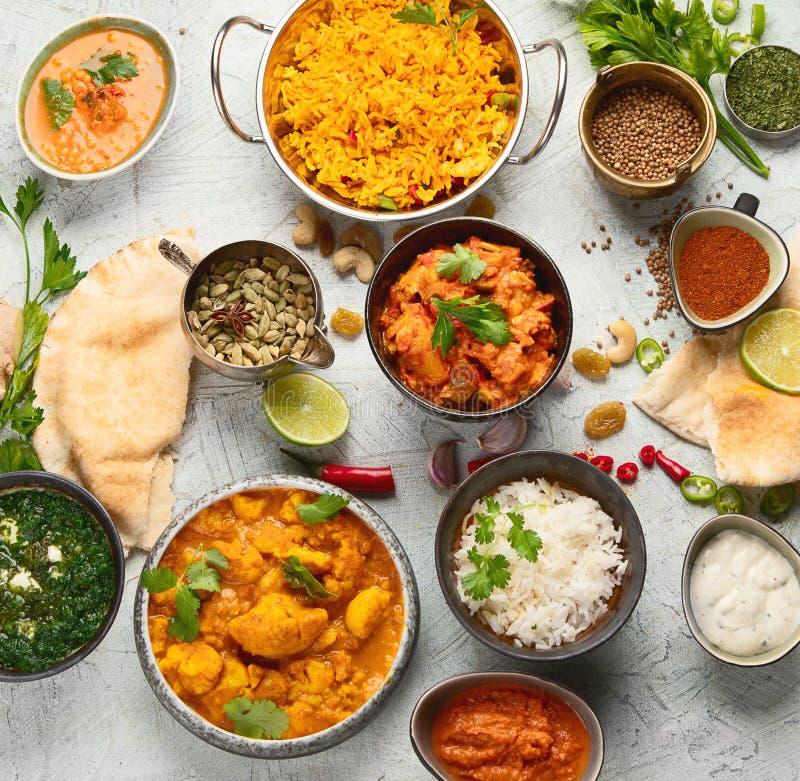 Traditional indian cuisine stock photo. Image of chutney - 156687326