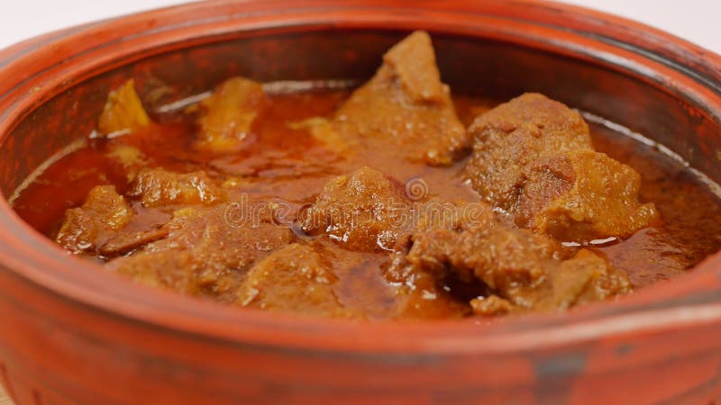 Traditional Indian Curry Lamb Masala in a Bowl on Table Stock Video ...