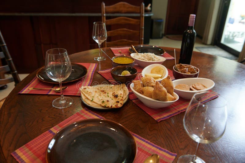 Traditional Indian Dinner for Friends Stock Photo - Image of friend ...