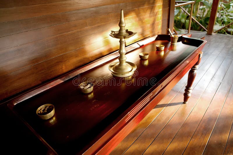 Traditional Indian Massage Table Stock Image - Image of rattan ...