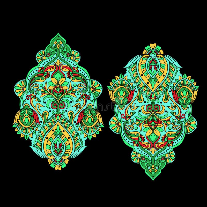 Traditional Indian Paisley Pattern on Background. Stock Vector ...