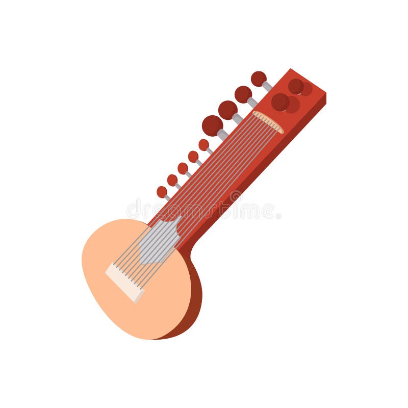 Traditional Indian Sarod Icon, Isometric 3d Style Stock Illustration ...