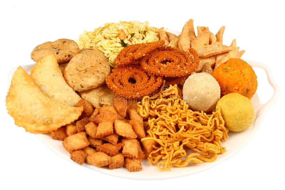 Traditional Indian Snack Platter Stock Photo - Image of isolated ...