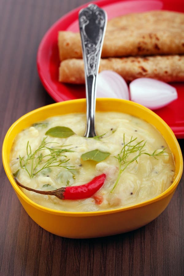 Traditional Indian Spicy Daal Curry and Chapatti Stock Image - Image of ...