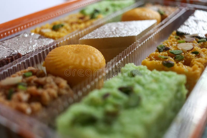 Traditional Indian Sweets for Holidays. Mix Sweets Stock Photo - Image ...