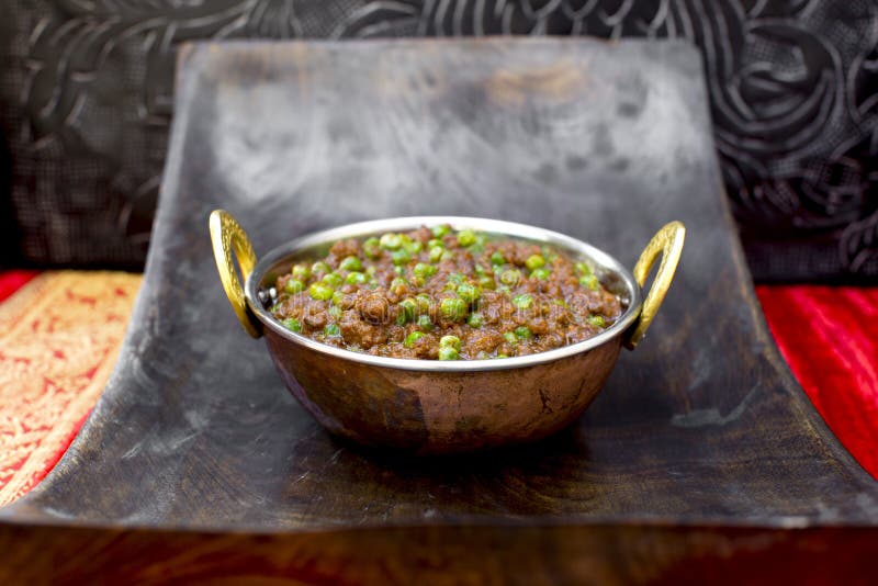 Traditional Indian Tikka Keema Mutter Stock Photo - Image of food, wood ...