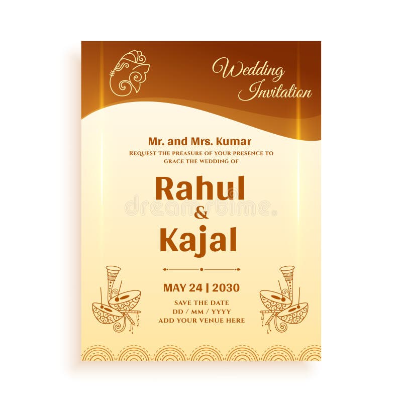 Traditional Indian Wedding Card Design Template Stock Vector ... Traditional Indian Wedding Card Design Template Stock Vector ...