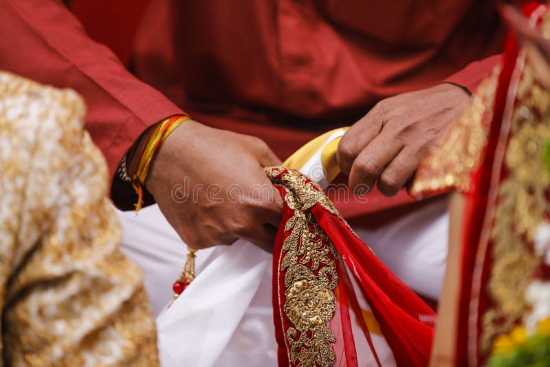 Traditional Indian Wedding Ceremony, Groom Holding Hand in Bride Hand ...