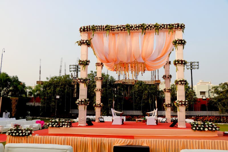 Traditional Indian Wedding Stage Editorial Stock Photo - Image of ...