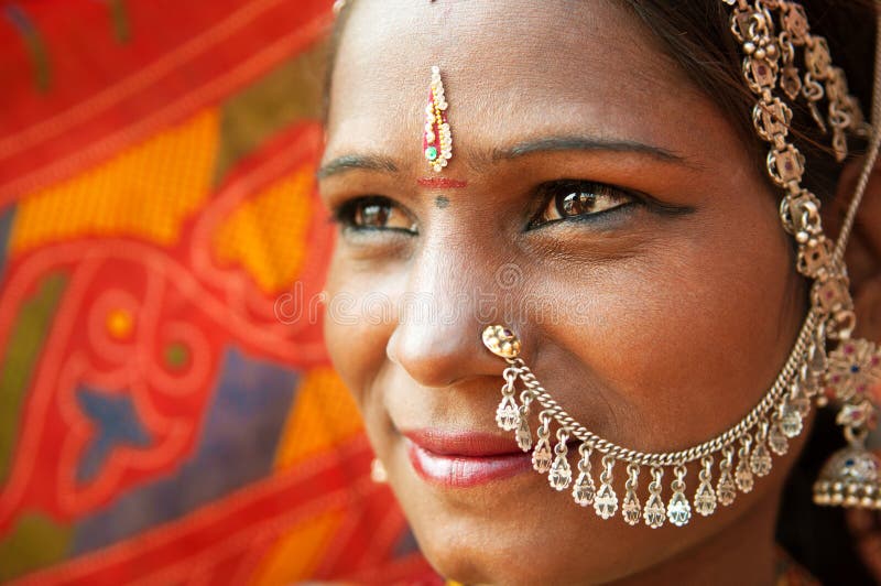 Traditional Indian Woman Closeup Stock Image - Image of adult, beauty ...