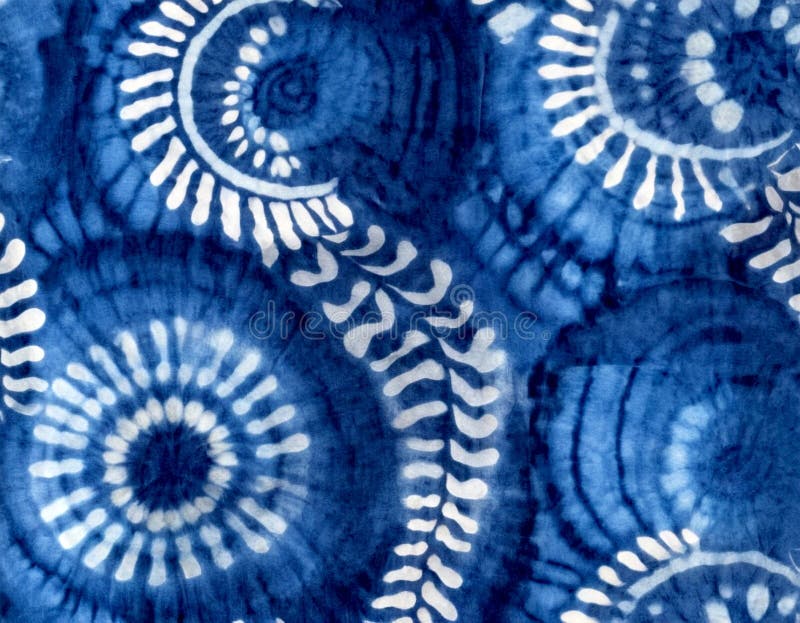 Traditional Indigo Tie-dye Fabric Featuring Intricate Patterns in ...