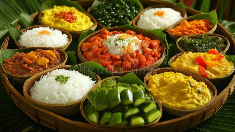Traditional Indonesian Food, Several Curries and Rice Stock Photo ...