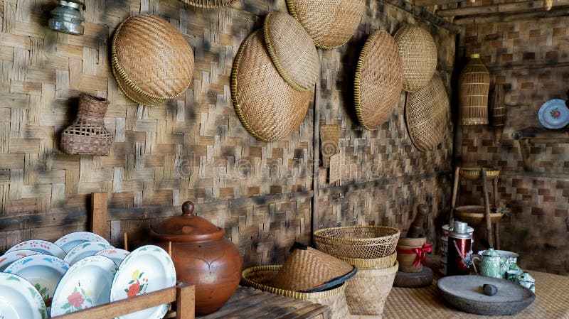 Traditional Indonesian Kitchen Equipment Stock Image - Image of bamboo ...