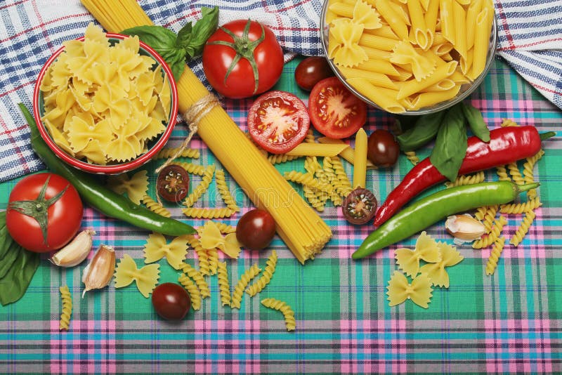 Ingredients for Traditional Italian Pasta Stock Photo - Image of recipe ...