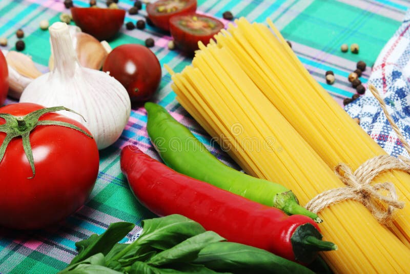 Ingredients for Traditional Italian Pasta Stock Image - Image of ...