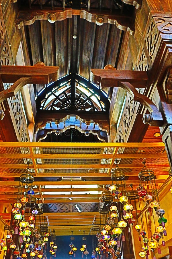 Traditional Interior at Dubai Bazaar UAE Stock Photo - Image of display ...