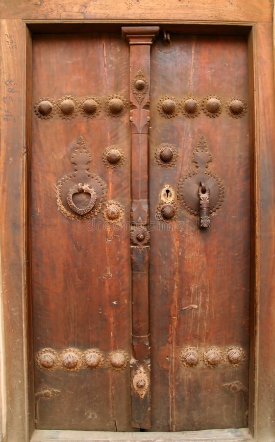 Traditional Iranian door stock photo. Image of iron, handle - 24540996