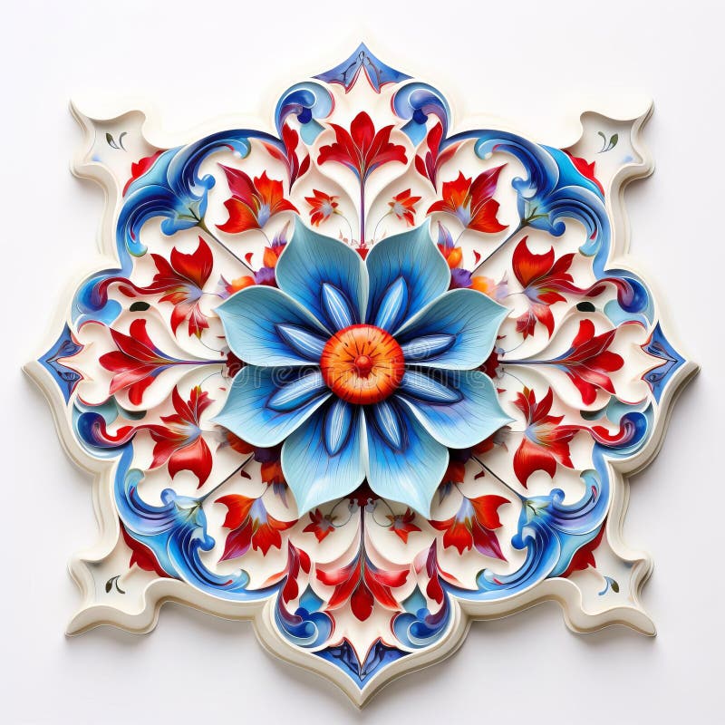 Traditional Iranian Handmade Art on White Isolated Background Stock ...