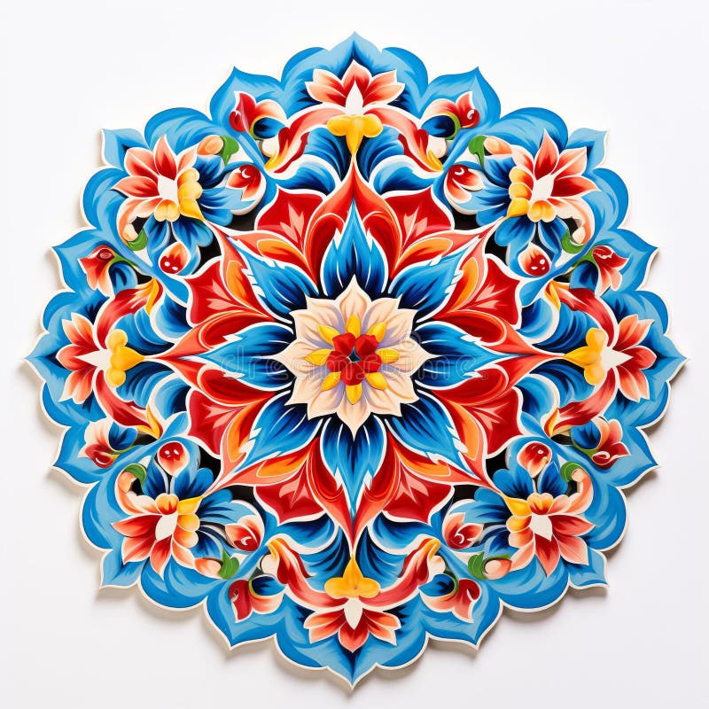 Traditional Iranian Handmade Art on White Isolated Background Stock ...